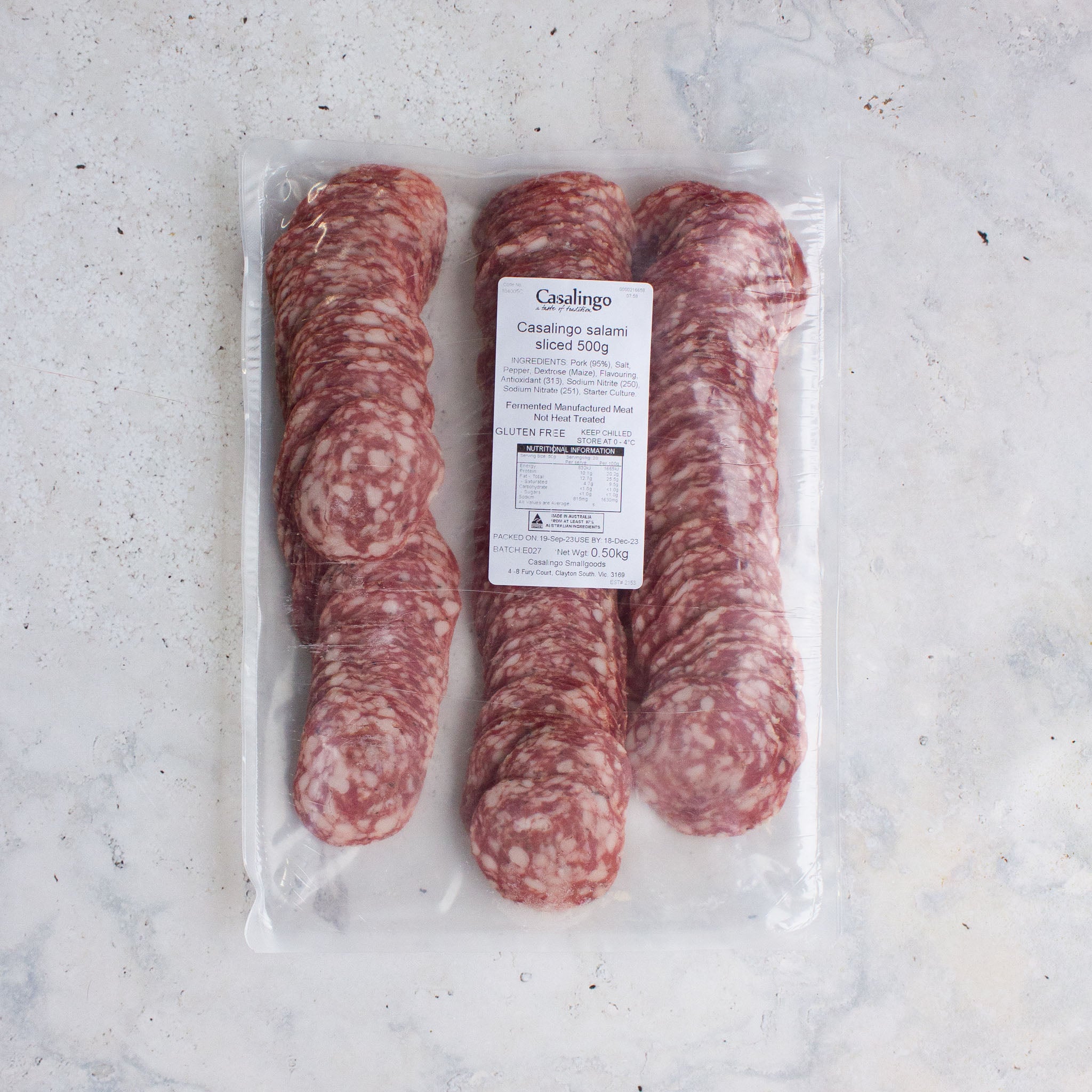 Casalingo Salami Sliced 500g – Mercato Casalingo