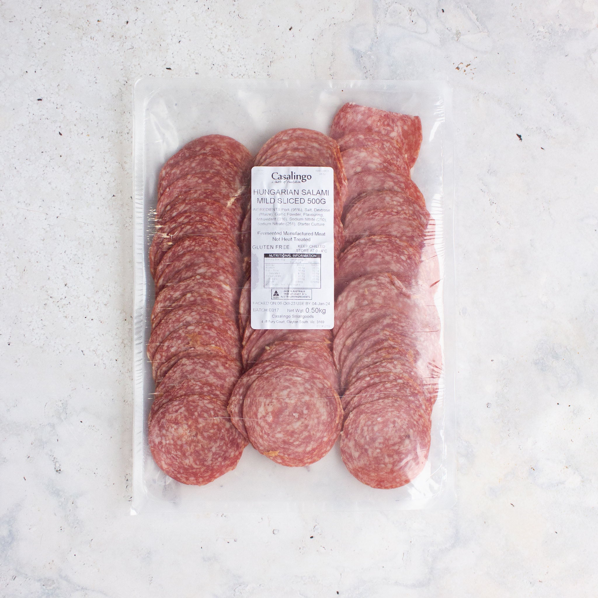 Hungarian Salami Mild Sliced 500g – Mercato Casalingo