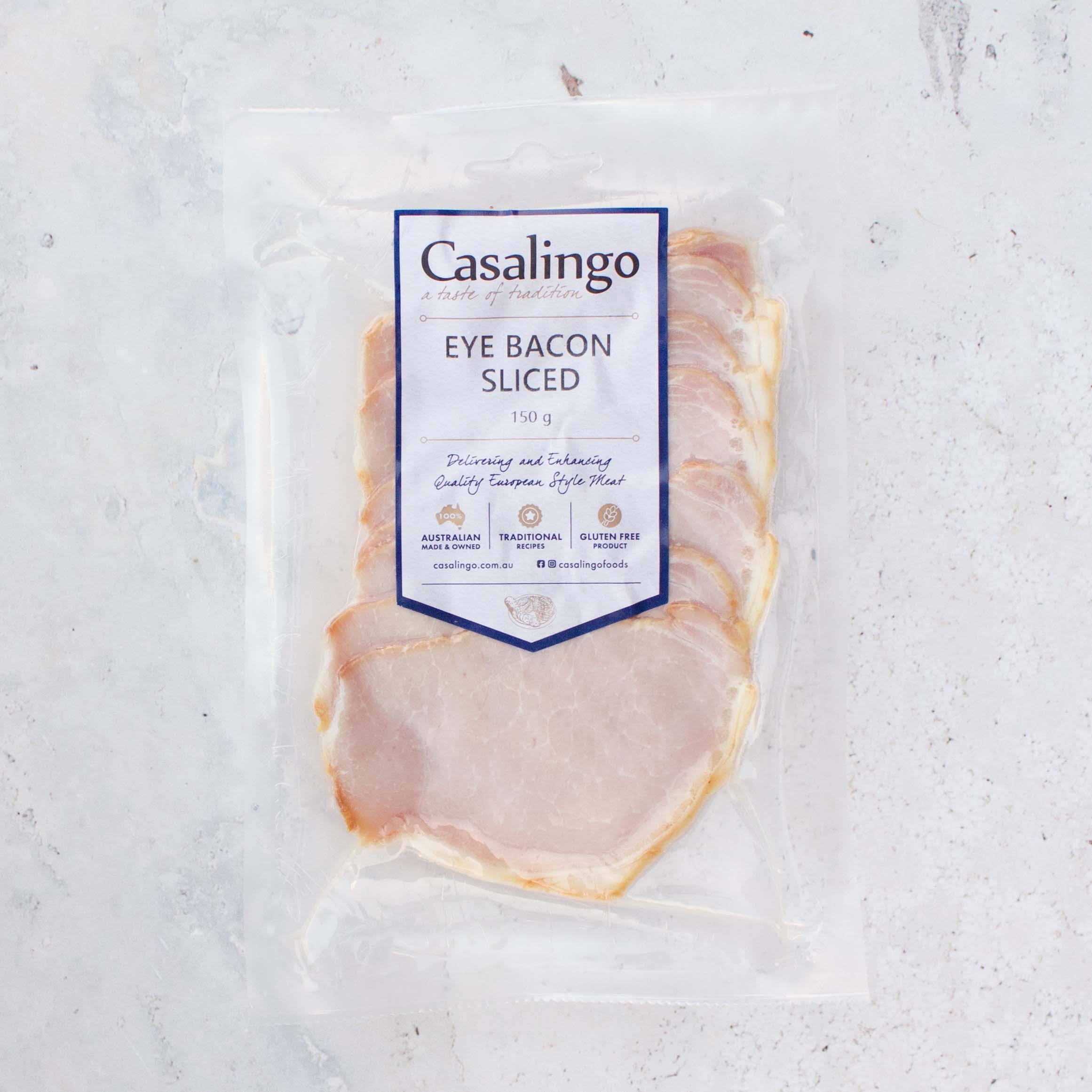 Eye Bacon Sliced 150g – Mercato Casalingo