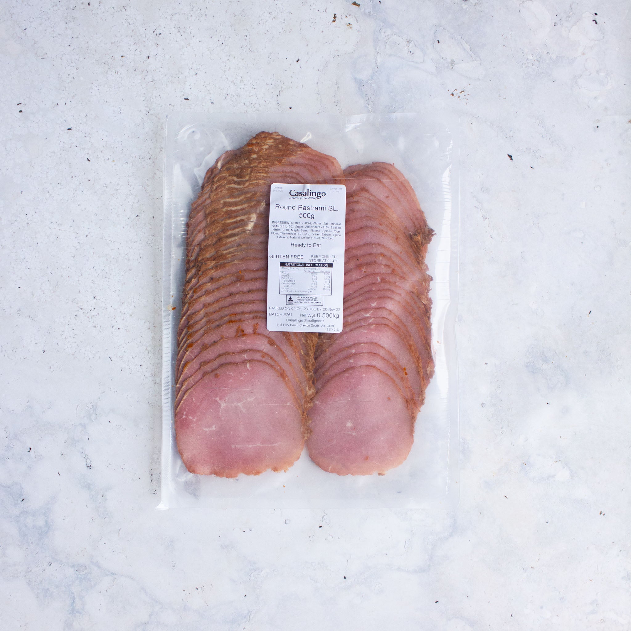 Pastrami Sliced 500g – Mercato Casalingo